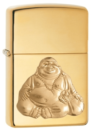 Zippo │ Laughing Buddha Emblem High Polish Brass Windproof Lighter ...